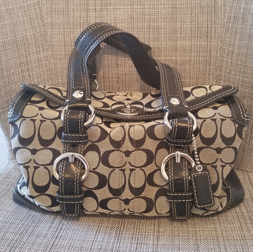 Coach Chelsea Signature Turnlock Satchel - Gem